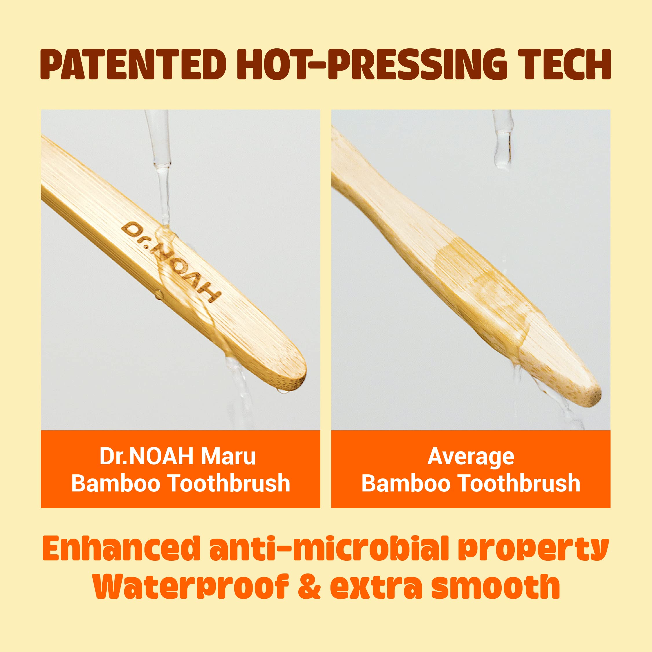 Dr.NOAH Ceramic Toothbrush Holder (2 Pack) & Maru Bamboo Toothbrush, Compact (6 Pack) | Diatomite Fast Drying Toothbrush Holders for Bamboo Toothbrushes