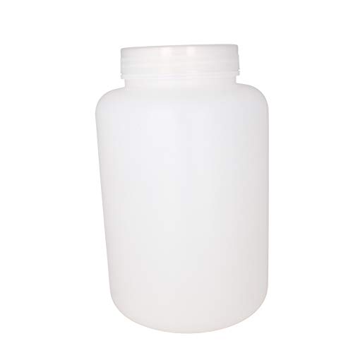 Othmro 1Pcs 2000ml Plastic Empty Bottles, Lab Cylindrical Chemical Reagent Polyethylene Bottle, Wide Mouth Laboratory Reagent Bottle, Sample Sealing Liquid Storage Container White Translucent