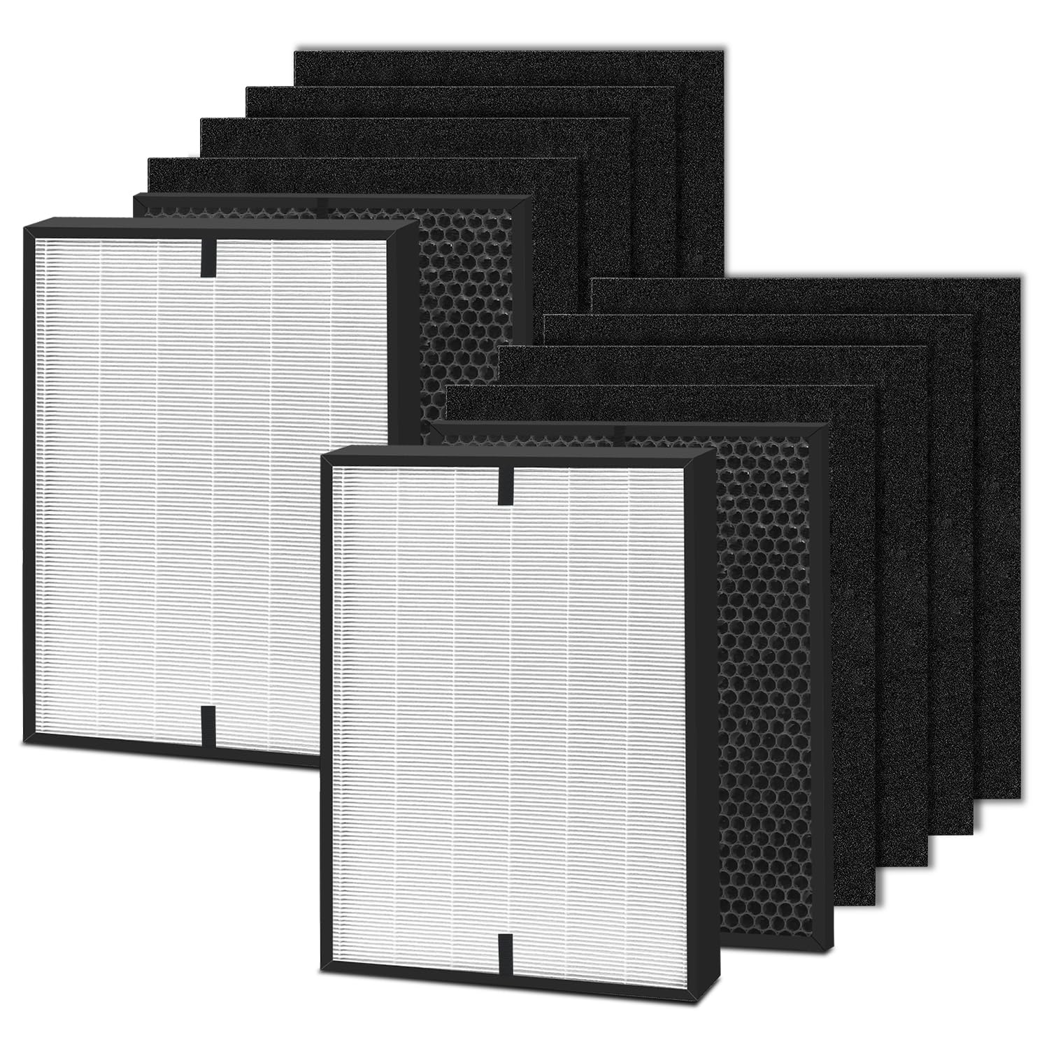 Myareds 2+2+8Pack 3000 Replacement Filters,2 Filter+2Activated Carbn and 8 Pre-Filters,Compatible with 3000 Replacement Filters。