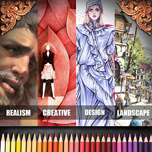 YOOUSOO Colouring Pencils, 24 Pcs Professional Coloured Pencils Drawing Pencils, Oil-based Artist Pencil Set, No Wax, Ideal for Sketching, Doodling, Painting, Writing, Pre-sharpenedâŚ