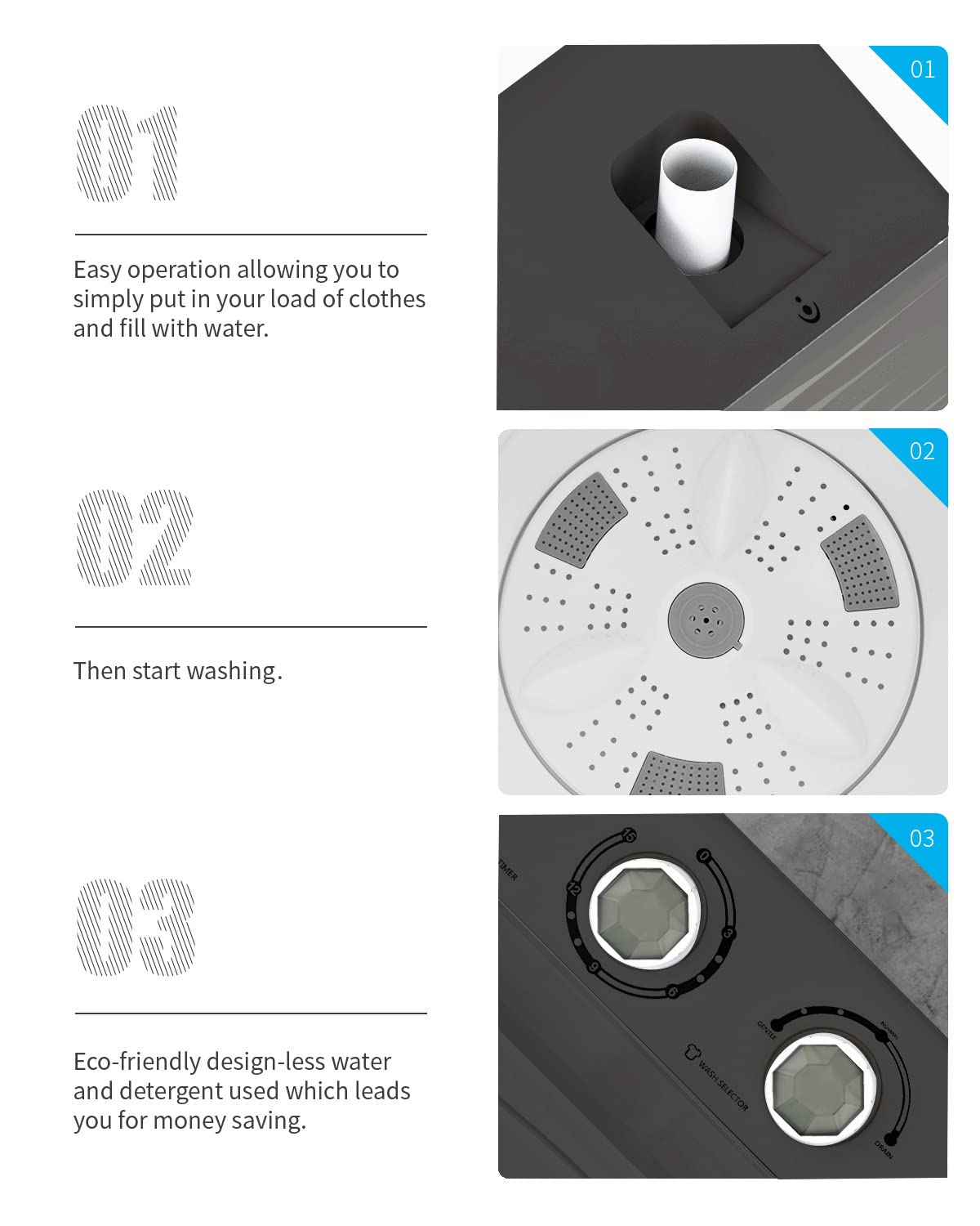 Kitmax Twin Tub with Built-in Drain Pump 26Lbs Semi-automatic Twin Tube Washing Machine for Apartment Dorms RVs Camping (Arrive in 5 Days from US Warehouse)