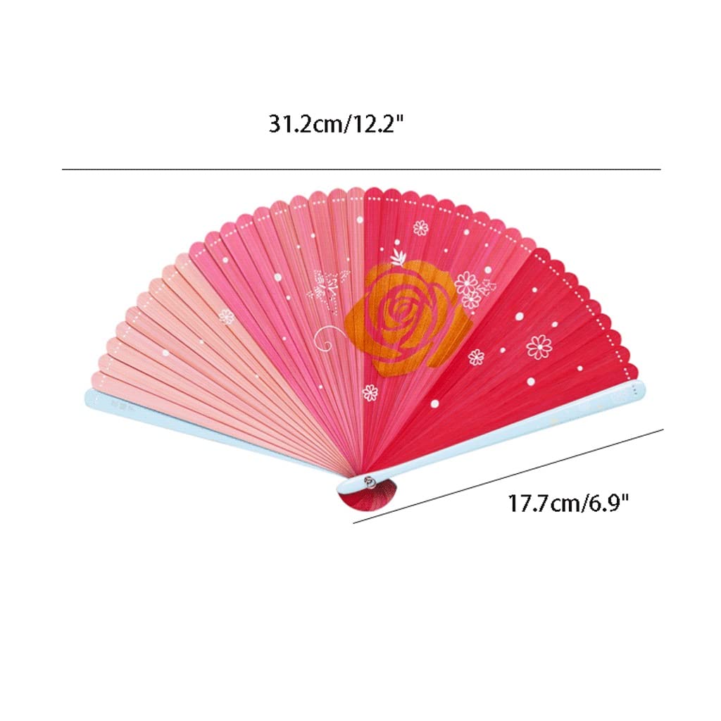 Folding Fans Women Hand Held Folding Fans Chinese/Japanese Style Butterflies Engraved Pattern Folding Hand Fan for Festivals Wedding Hand Fans (Green)
