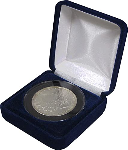 Guardhouse Blue Velvet Coin Display/Gift Box for One Extra Large/Air Tite βIβ Capsule