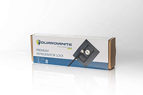 Guardianite Premium Refrigerator Door Lock with Built-in Keyed Lock (Black)