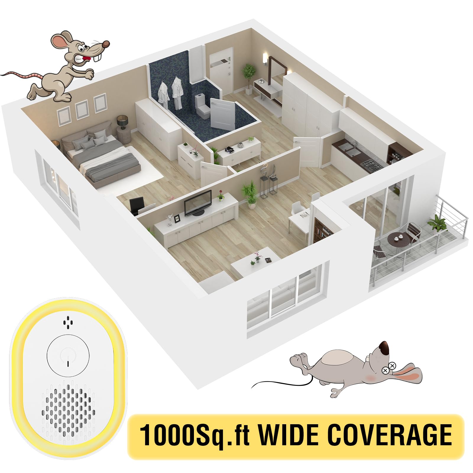 Kittmip 10 Pack Ultrasonic Pest Repeller Mouse Repellent Electronic Pest Repellent Plug in Indoor Mosquito Rodent Repellent Devices for Insect Bug Roach Mice Spider House Garage Warehouse Office Hotel