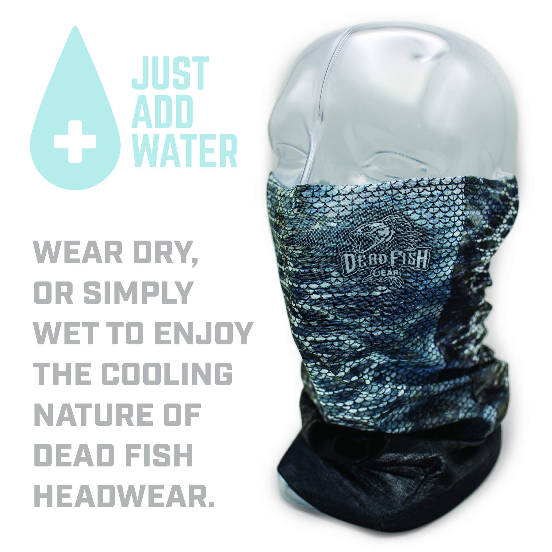 Dead Fish Gear Multifunctional Headwear- Neck Gaiter/Headband/Mask/Bandana/ 12+ Uses