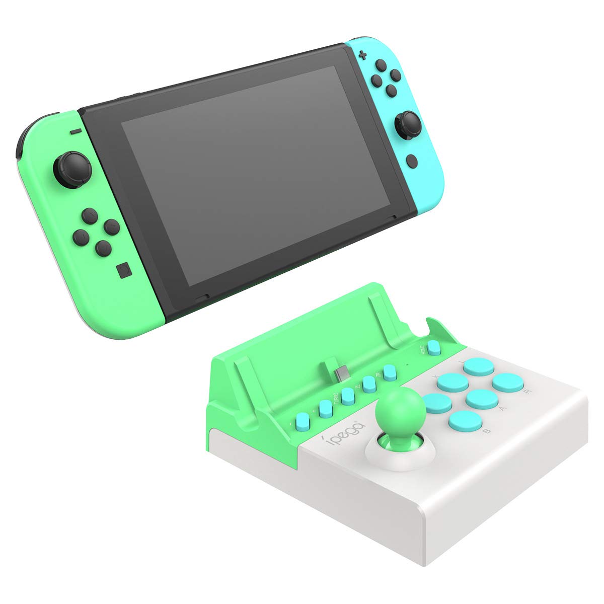 ECHZOVE Mini Arcade Stick for Nintendo Switch (Green)