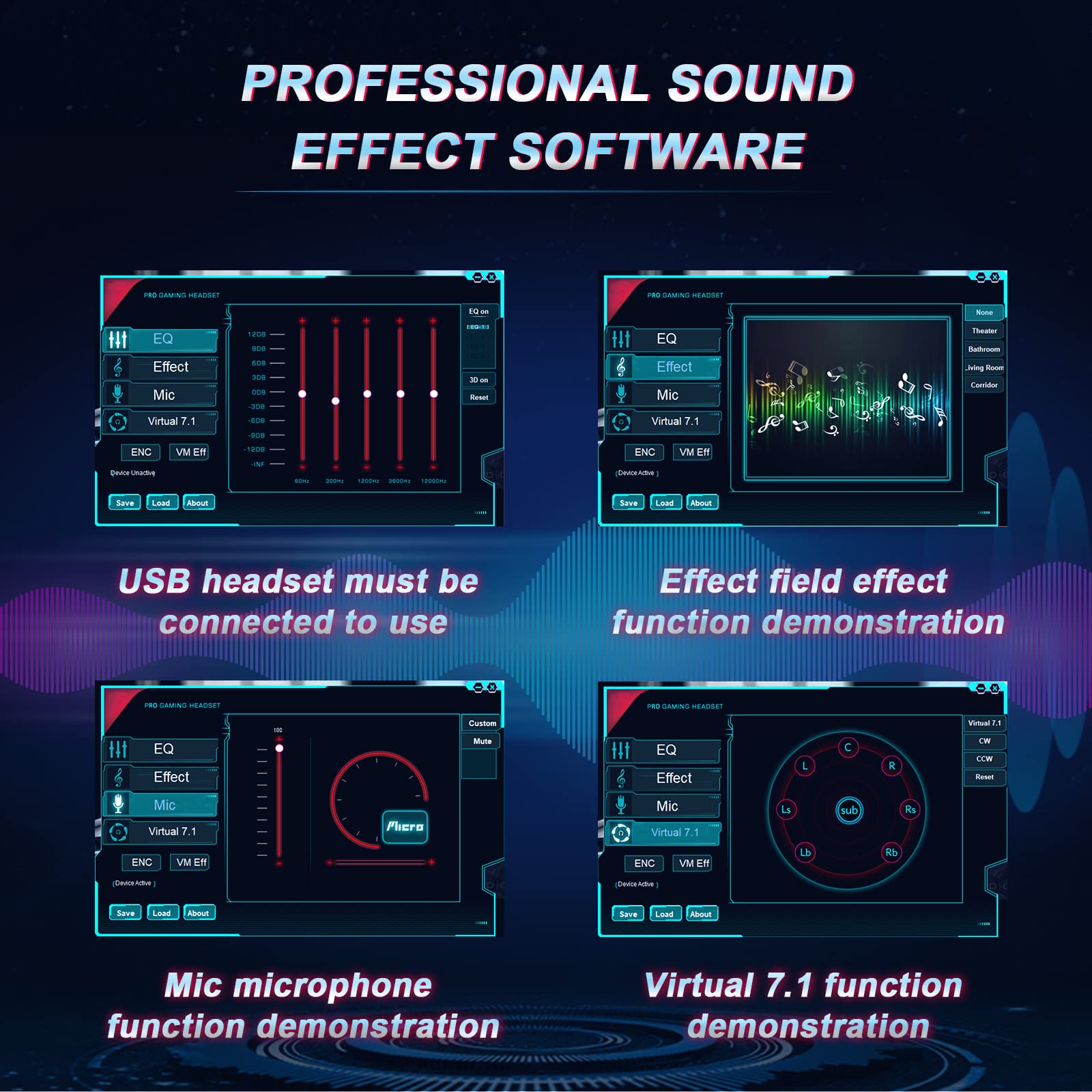EMPERFIRE 7.1 Surround Sound Gaming Headset with Microphone,Gaming Headphones with Noise Cancelling RGB LED Light Soft Memory Earmuffs for PC Switch Playstation Xbox PS4 PS5 Laptop