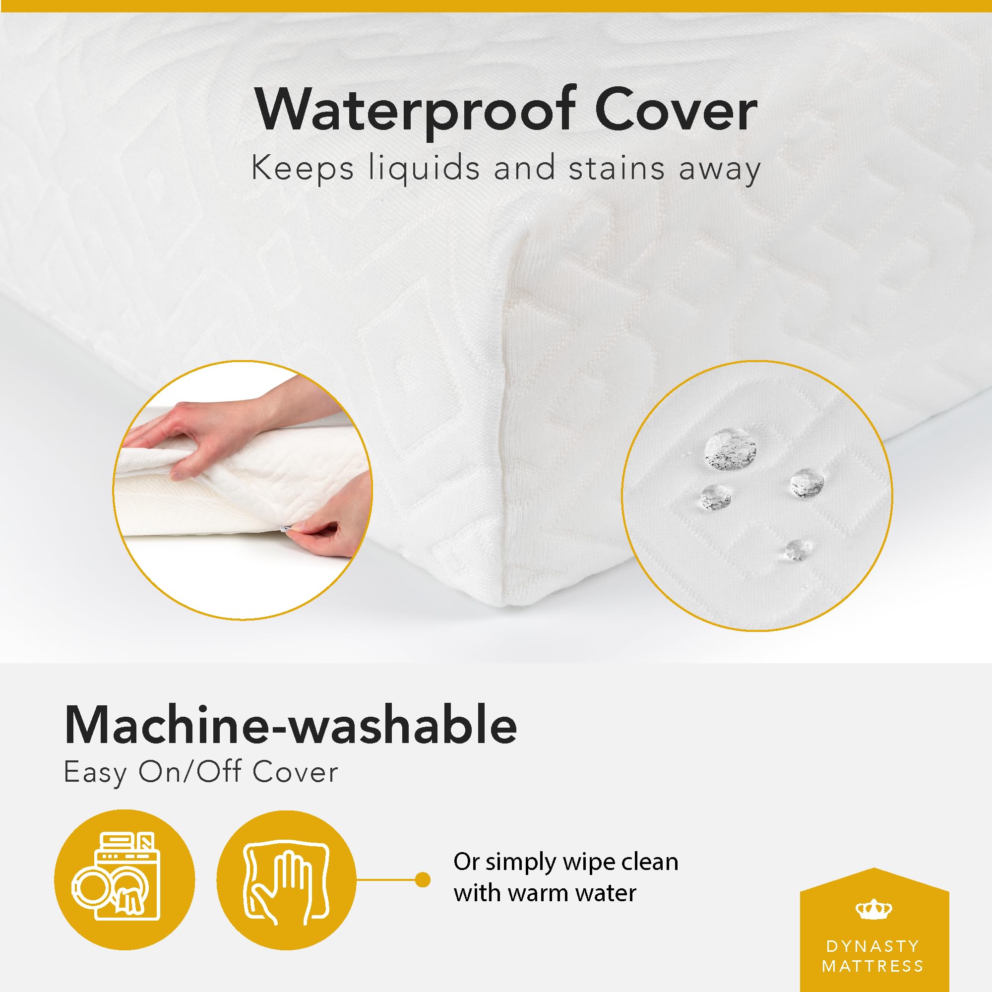 DynastyMattress 4 Inches Cooling Gel Memory Foam Crib Mattress Bed for Toddlers, Infants, Babies - Waterproof - Machine Washable - (Crib), USA Made