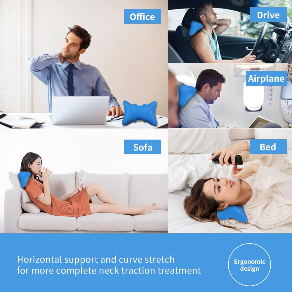 Familycrazy Neck Stretcher Chiropractic Pillow, Neck and Shoulder Relaxer, Cervical Neck Traction Device for TMJ Pain Relief, Neck Massage for Cervical Spine Alignment, Chiropractic Pillow