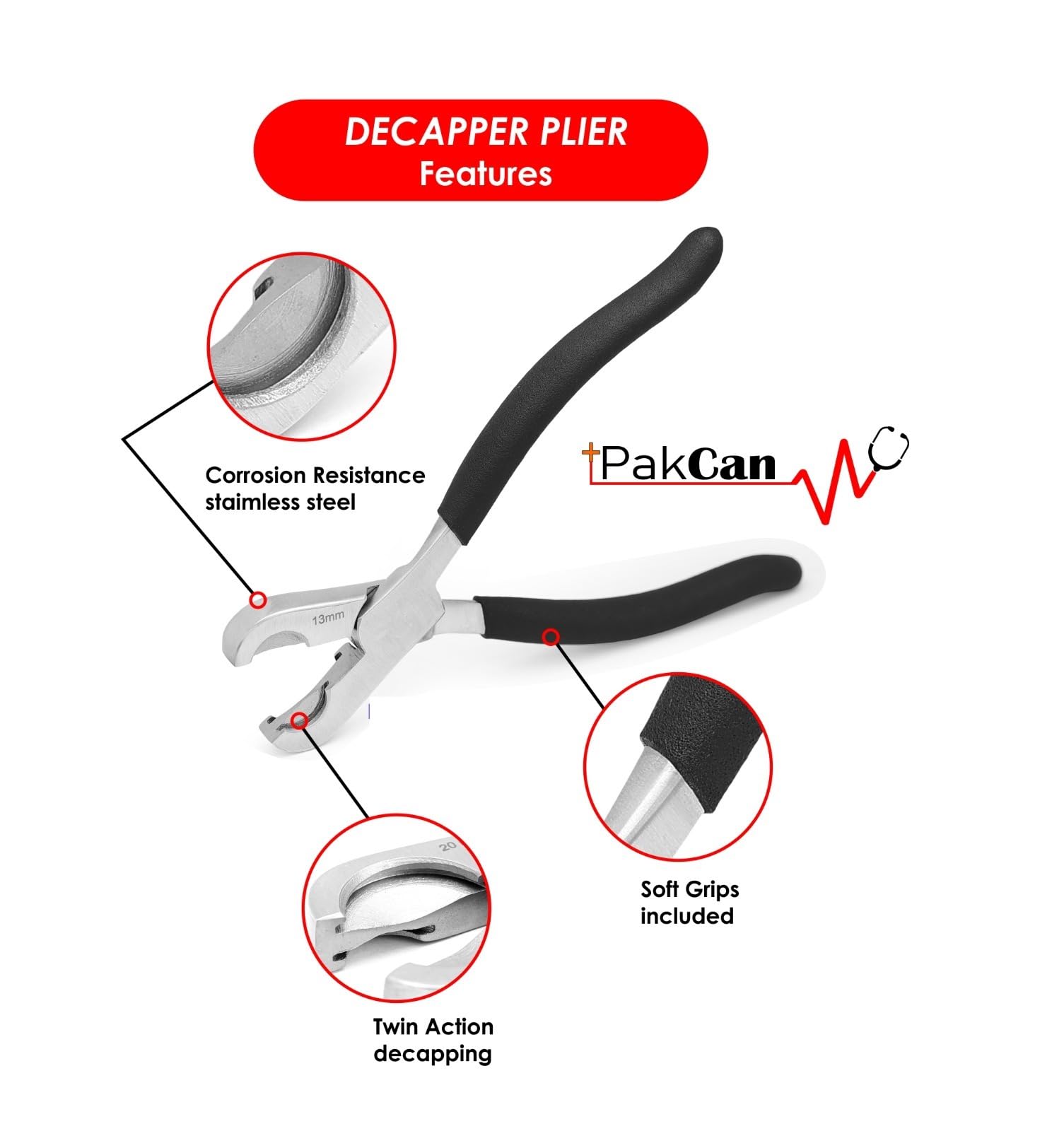 PakCan Dual Action Vial Decapper for 8mm and 11mm Vials