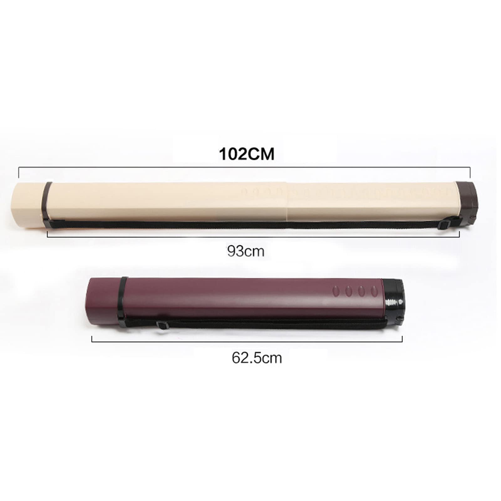 IWOMA Extendable Poster Tubes Expandable 25” to 40” with Shoulder Strap for Carry Documents Drawings Oil Paintings, Maroon