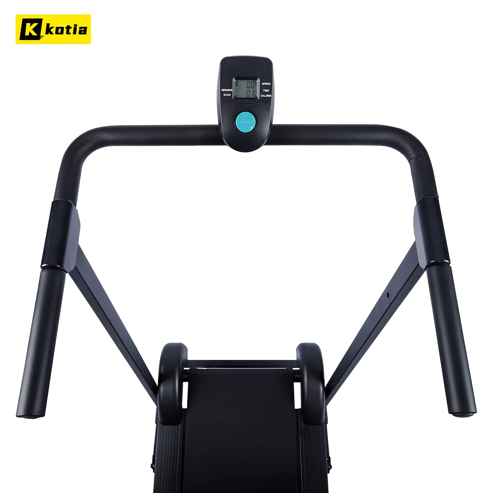 Folding Manual Treadmill, Foldable Under Desk Treadmills with Incline, Portable Compact Mini Walking Jogging Machine for Home, Small Space Apartment Exercise Equipment, 300 lb Capacity (Black)