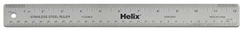 Helix Flexible Stainless Steel Non Skid Ruler 12 Inch / 30cm (13012)