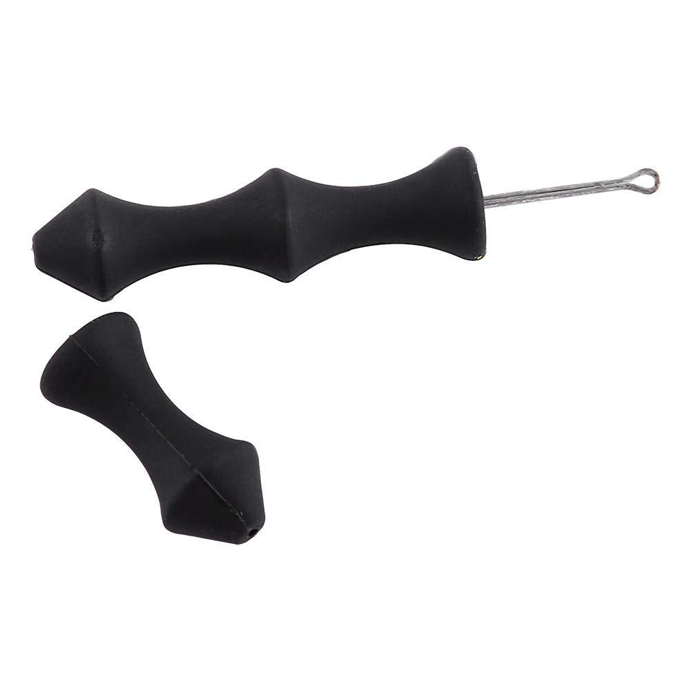 Dioche Bowstring Finger Saver, Archery Silicone Finger Guard Quickshot Guard Recurve Bow Shooting Hunting Protective Tools (2pcs)(Black)