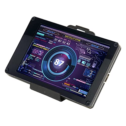 Jopwkuin PC Temperature Display, Stepless Brightness 320x480 3.5in Screen IPS USB Clear Image Theme Editor Computer Temp Monitor CPU GPU RAM for CPU