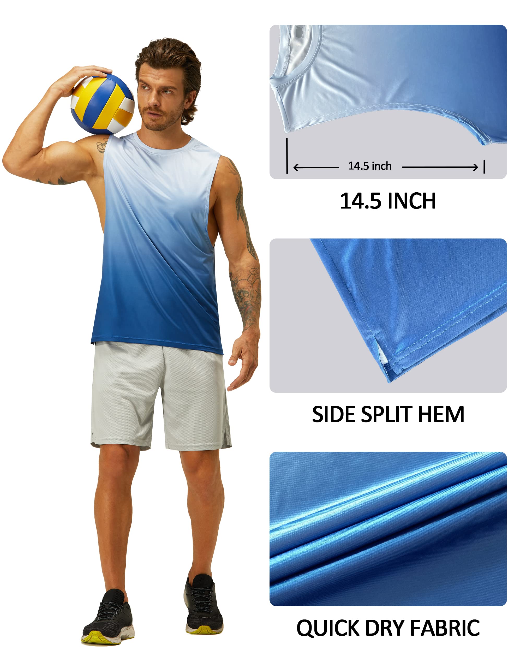 EZRUN Men's Tank Tops Swim Beach Sleeveless Shirt Quick Dry Gym Workout Stringer Muscle Tshirts Big and Tall