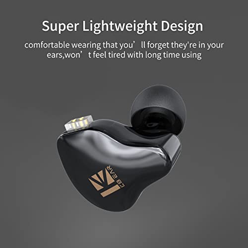 keephifi KBEAR KS1 in Ear Monitors KBEAR Earbuds Single DD Wired Earphone Studio Earbuds IEM Earphones in Ear Headphones Wired Noise Cancelling Headset for Musicians Drummers Singers (Clear, No Mic)