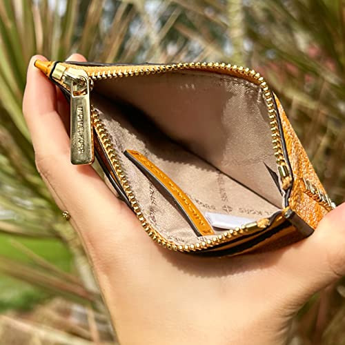 Michael Kors Jet Set Travel Medium Top Zip Card Case Wallet Honeycomb Coin Pouch