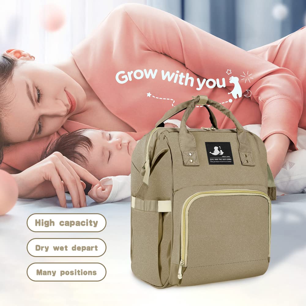ISENSHI Diaper Bag Backpack, Multifunction Baby Bags for Girls Boys, Travel Backpack with Stroller Straps