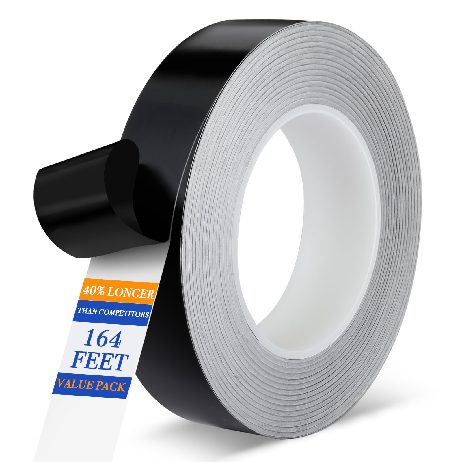 KIWIHUB Light Blocking Tape, 1.2 inch x 164 Feet Light Blocking Stickers, Blackout Stickers for Electronics, Light Shading Tape for Window, Routers, Block 100% of LED Lights - Black