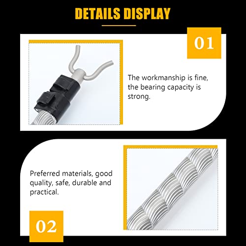 Yardwe Closet Pole with Utility Hook 50.4 Long Reach Stick Retractable Reach Stick Closet Pole Telescoping Long Pole for Clothes, Shutters, Closet, Curtain, Shelf, Ceiling, Silver