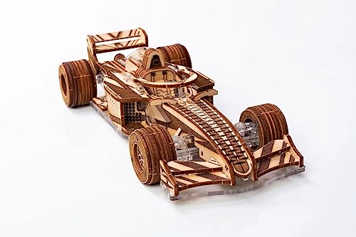 Mechanical Veter Models Wooden and Plastic 3D Puzzle Racer V3 Formula One F1 Racing Car Self-Assembly Set