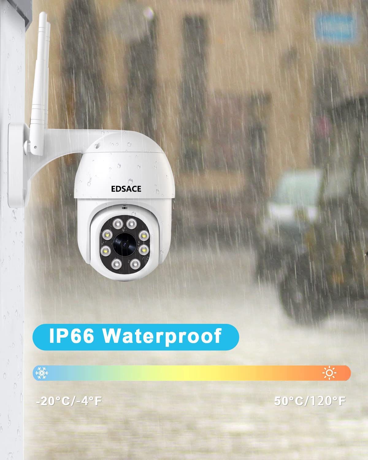 EDSACE Dome Cameras 5G Outdoor Wireless Security Camera with Two Way Audio, Continuous Recording, 24/7 Monitoring, IP Camera for Home Security