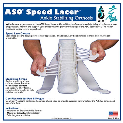 Med Spec ASO Ankle Stabilizer Orthosis Speed Lacer, Black, Large