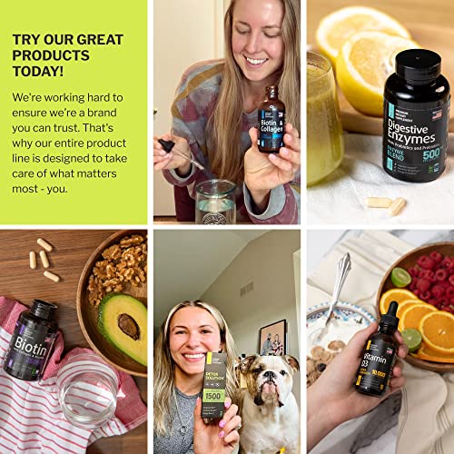 Liquid Vitamin B Complex Supplement – Energy Supplements for Women and Men: Vitamins B3, B6, B9 & Folic Acid for Optimal Health - Hair, Skin & Nails Support - Vegan Super B Complex - Made In USA - 2oz