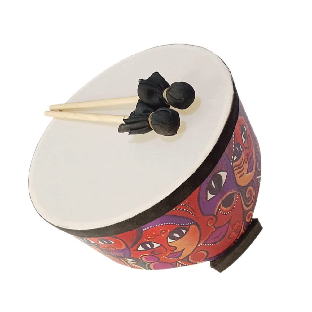 EXCEART 1 Set Kids Floor Tom Drum Percussion Instrument Music Drum Wooden Drum Toy with Drumstick for Children Educational Developmental Playthings