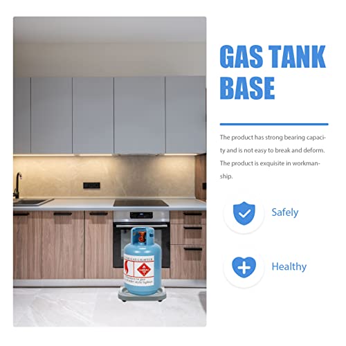 HEMOTON Gas Tank Tray Propane Tank Wheel Tray Propane Cylinder Base Gas Cylinder Fixed Shelf Propane Tank Dolly for Home Kitchen and Restaurant Use Grey