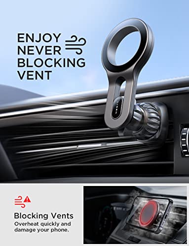 LISEN CD Phone Holder Mount for Car [2 Mounting Options] for CD MagSafe Car Mount, Adjustable iPhone 15 Car Mount CD Magnetic Phone Holder Mount for Car Fit for iPhone 15 Pro Plus Max Mini 14 13 12