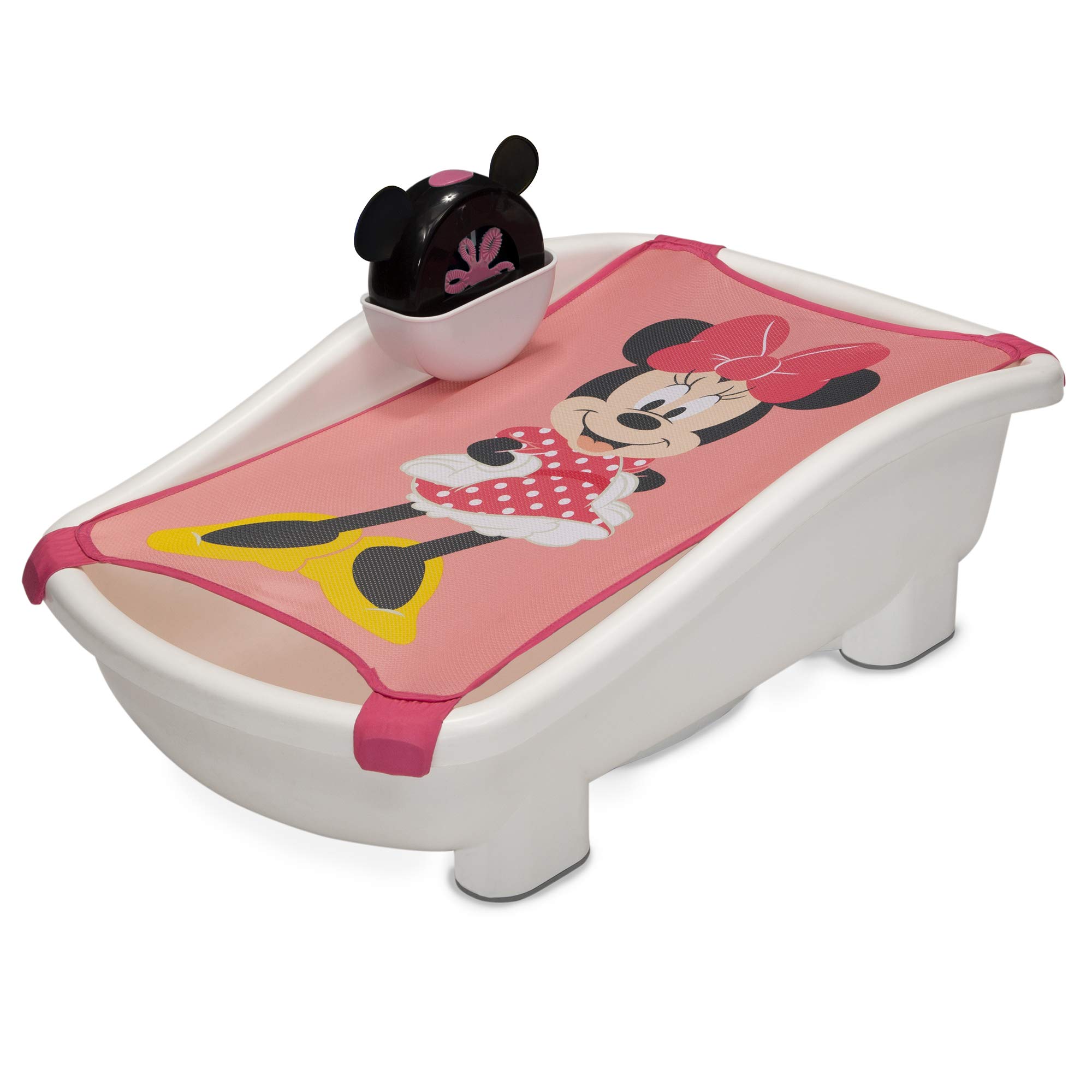 Disney Minnie Mouse My First Bubble Bath by Delta Children β 3-in-1 Newborn to Toddler Bathtub with Sling and Bubble Blower