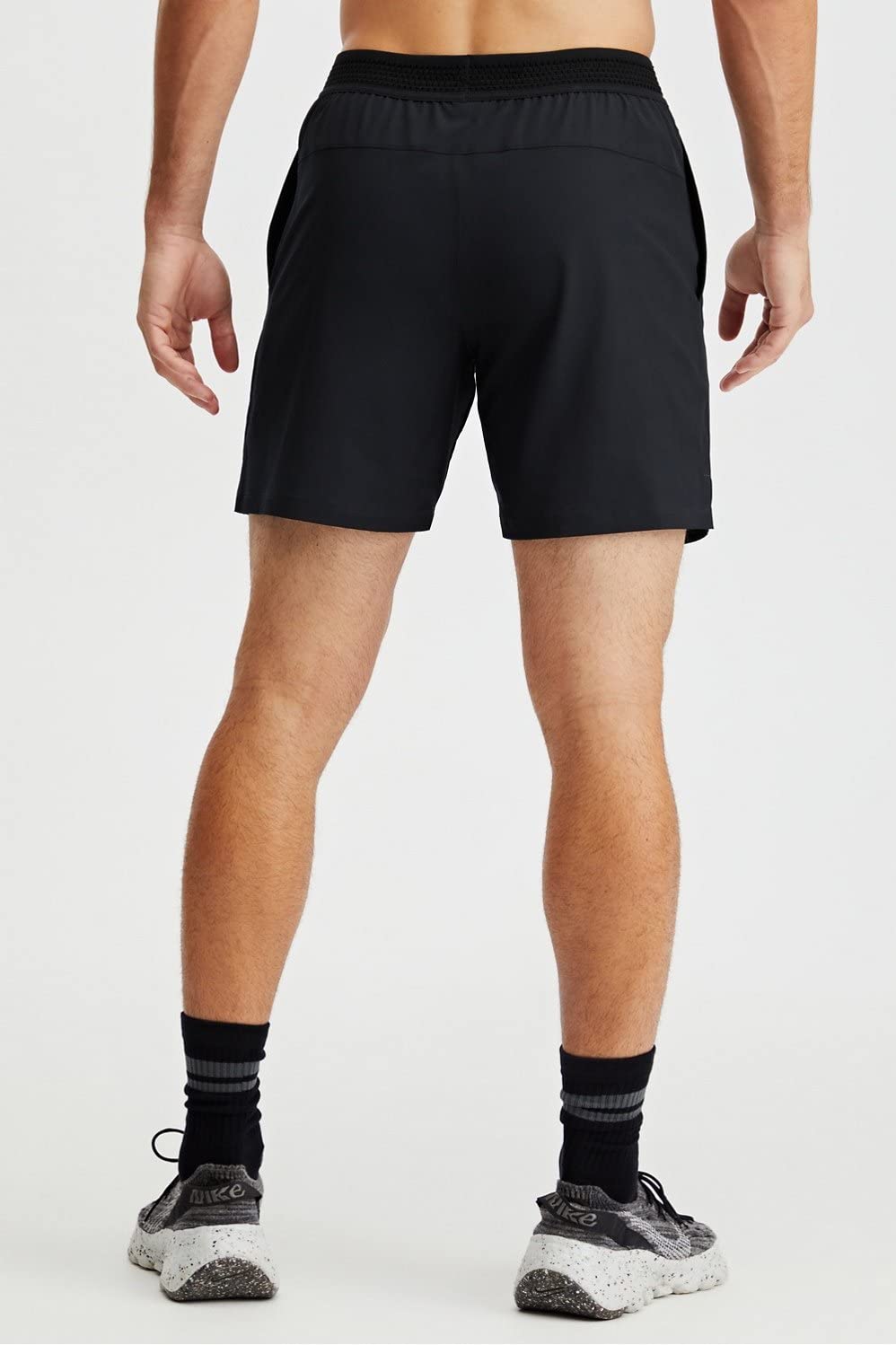 Fabletics Men's The Fundamental Short, Workout, Running, Training, Gym, Yoga, Ultra Lightweight, Athletic, 7" Inseam, M, Fire