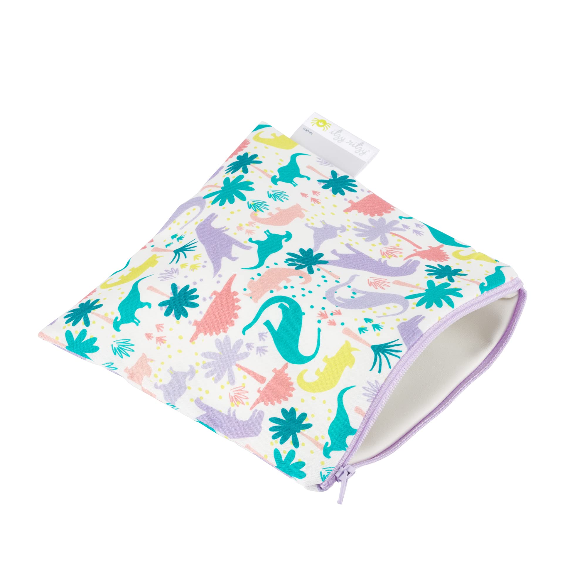 Itzy Ritzy Reusable Snack Bag – 7” x 7” BPA-Free Snack Bag is Food Safe, Washable and Ideal for Storing Snacks, Pacifiers, Electronics and Makeup in a Diaper Bag, Purse or Travel Bag, Blush Floral