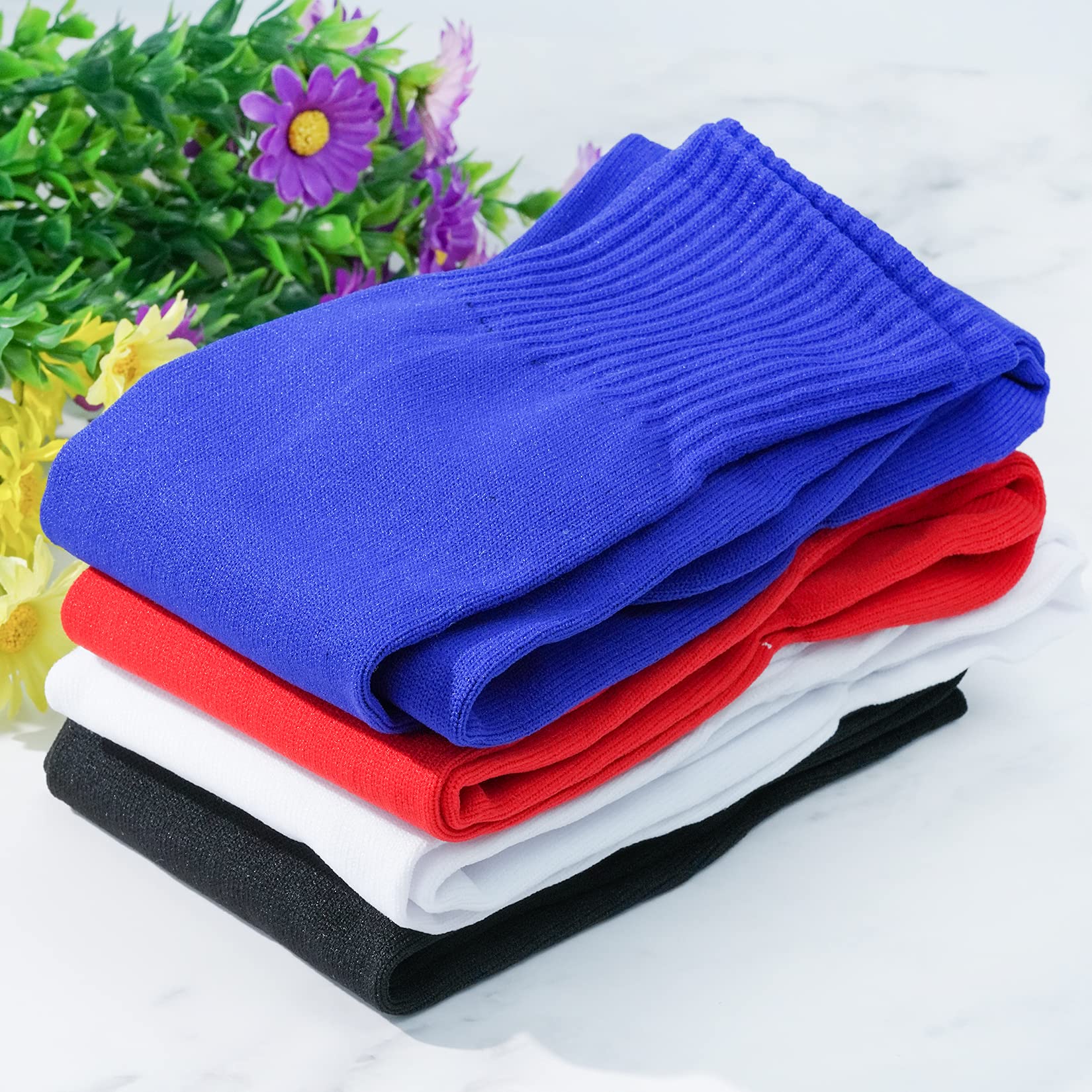 Dxhycc 4 Pairs Knee High Socks Casual Solid Knit Knee Socks for Men and Womens