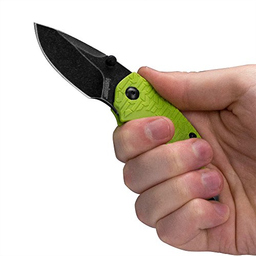 Kershaw Shuffle Lime (8700LIMEBW) Multifunction Pocket Knife; 2.4β BlackWash Stainless Steel Blade; K-Texture Grip, Liner Lock, Reversible Deep-Carry Pocketclip, Screwdriver, Bottle Opener; 2.8 OZ