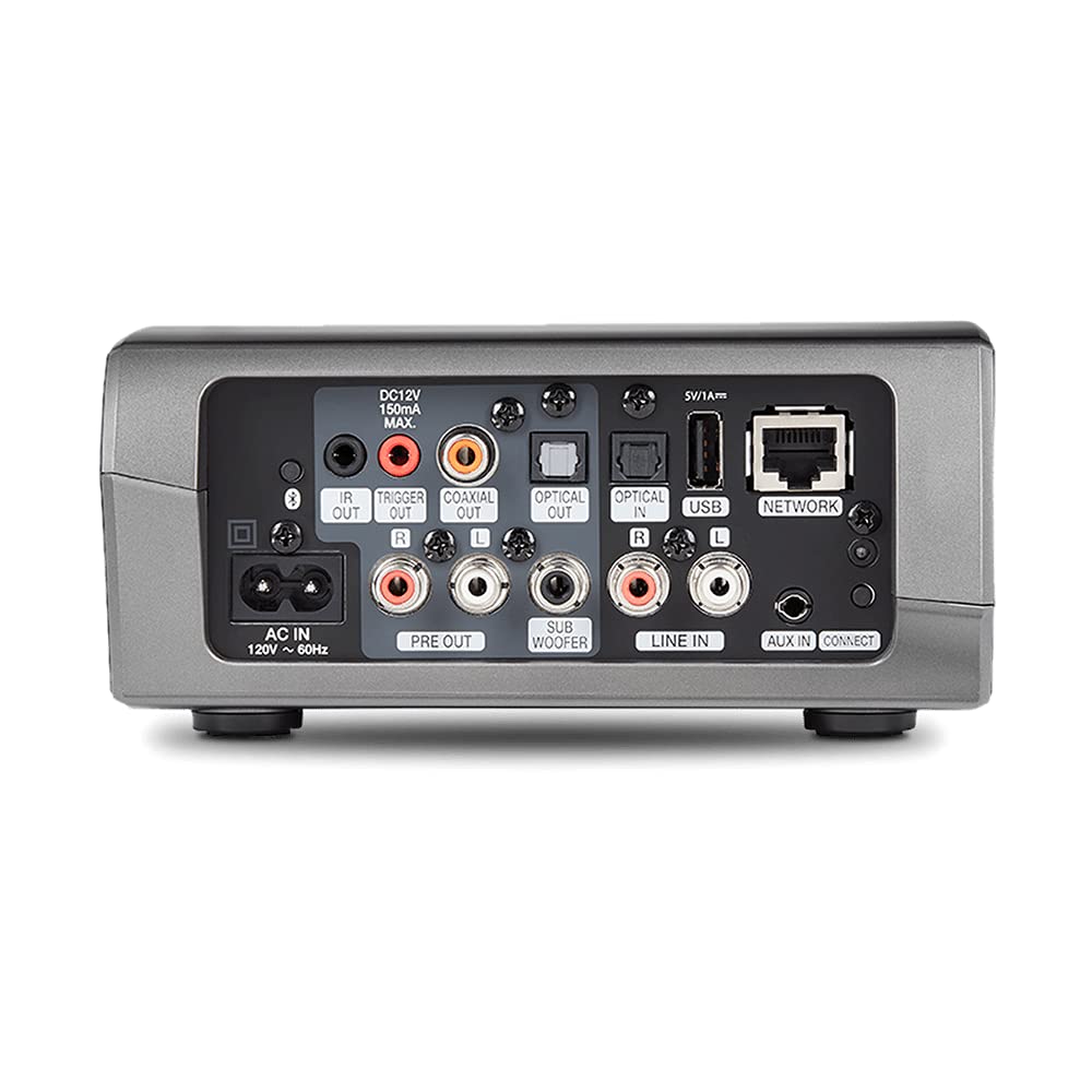 Denon HEOS Link Wireless Pre-Amplifier for Multi-Room Audio - Series 2 (New Version), Amazon Alexa Compatibility, Powered Subwoofer Connection, Black with Silver, 2.91 x 6.14 x 5.83