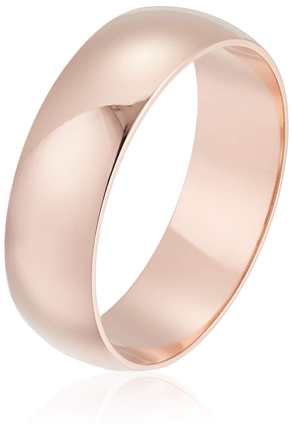 Decadence 14K Rose Gold 5mm Polished Plain Wedding Band, Size 10
