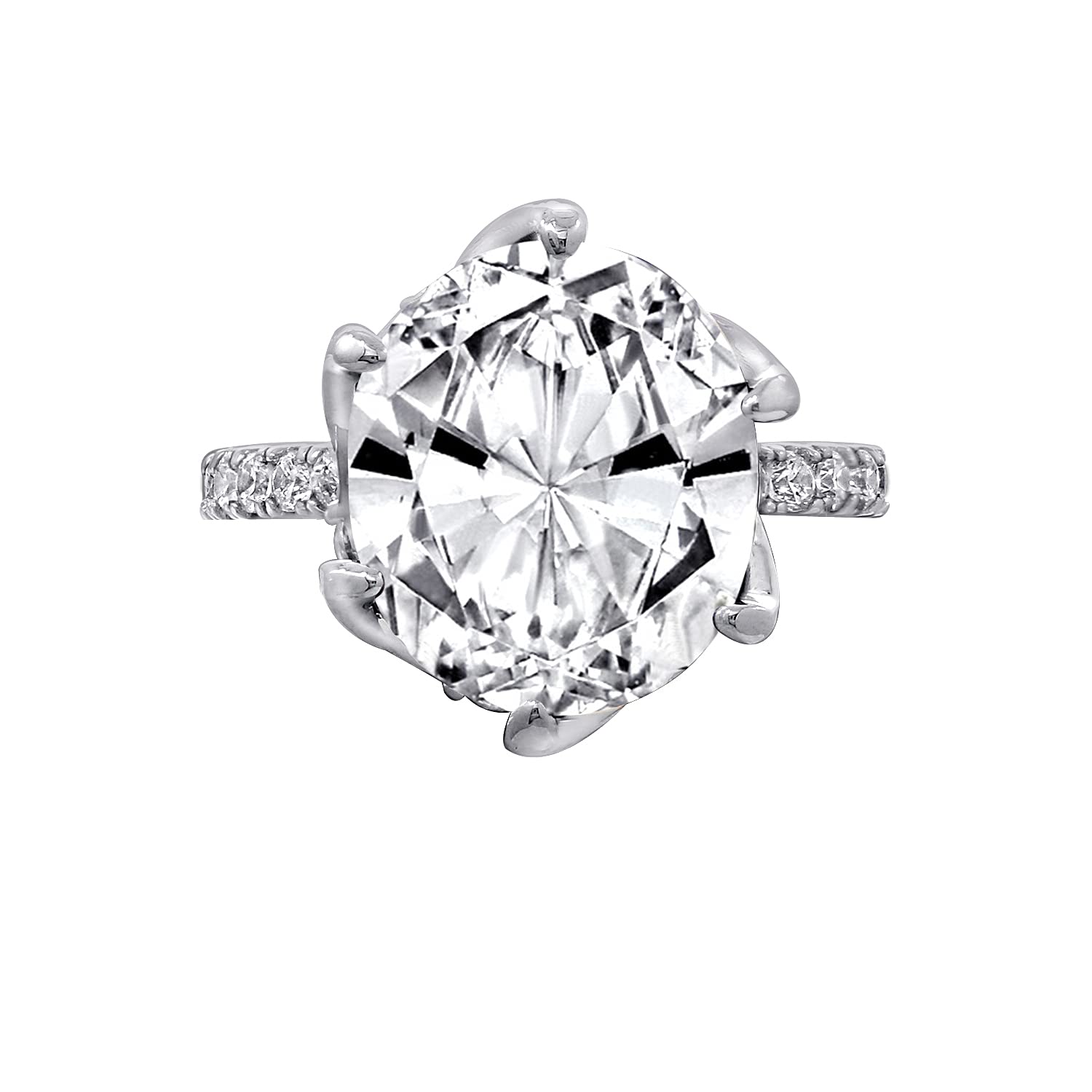 DIAMONBLISS Platinum Plated Silver Celebrity Kourtney with Cubic Zirconia Cocktail Ring (7)