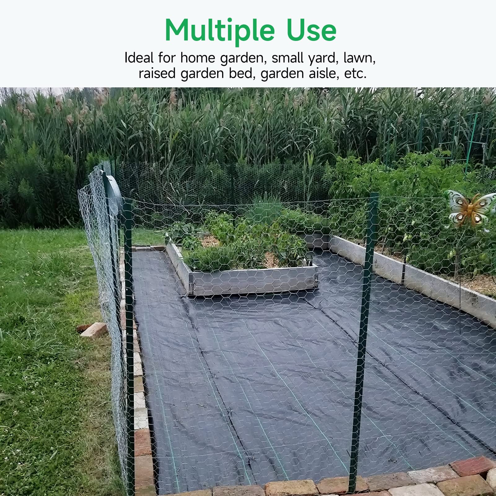 GreatBuddy 3x50ft Weed Barrier Landscape Fabric Heavy-Duty, 3.2oz High-Density Woven Landscape Fabric for Garden, Yard, Garden Bed, Pathway Weed Control, Easy Setup