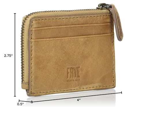 Frye womens,Leather Melissa Zip Card Case Wallet, Beige, One Size US