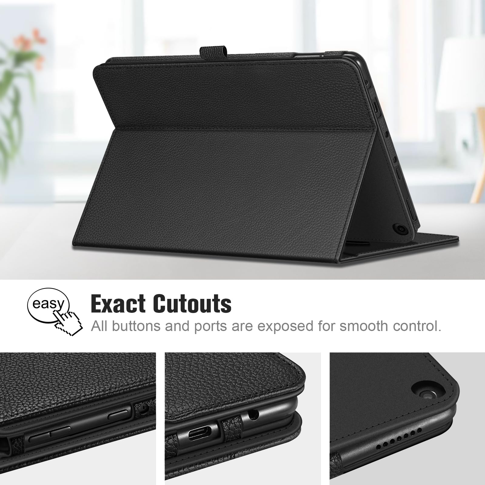 Fintie Case for All-New Amazon Fire HD 10 and 10 Plus Tablet (13th/11th Generation, 2023/2021 Release) 10.1" - [Multi-Angle] Stand Cover with Pocket Auto Wake/Sleep, Black