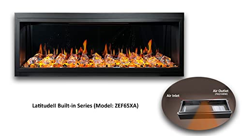 Litedeer Homes Gloria II 68 inch Smart Control Electric Fireplace Insert with WiFi Enable, ZEF68XS Silver White Fireplace 68