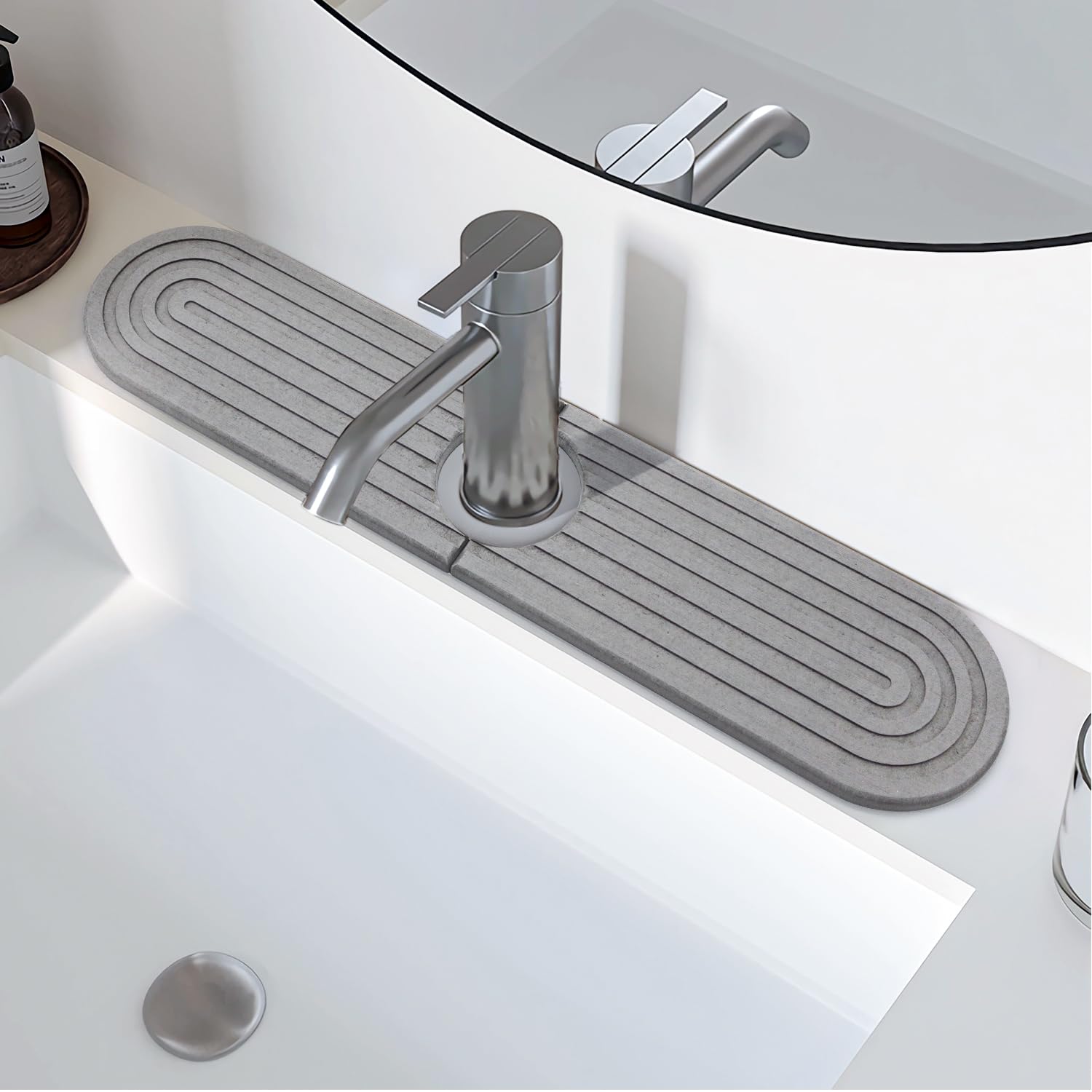 eormoe Kitchen Faucet Mat Gray