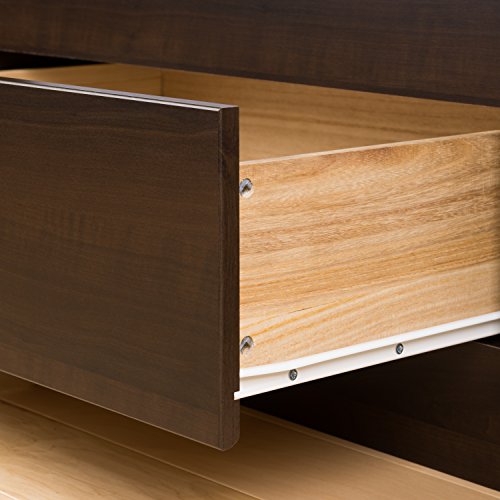 Prepac Mate's King 6-Drawer Minimalist Platform Storage Bed, Contemporary King Bed with Drawers 81.5" D x 78.5" W x 18.75" H, Espresso, EBK-8400-K