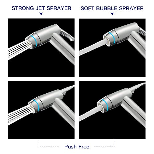 Houtingmaan Kitchen Side Sprayer,Dual Function Kitchen Sink Sprayer with Adjustable Flow Controller,Kitchen Faucet Sprayer Replacement Chrome,Faucet Pull Out Sprayer with Hose,Holder and 17 AdaptersĀ