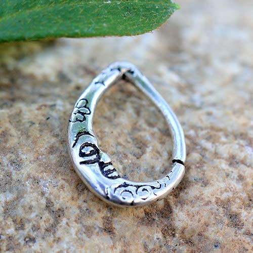 Dynamique 316L Surgical Steel Crescent Moon Teardrop Seamless Ring (Sold Per Piece)