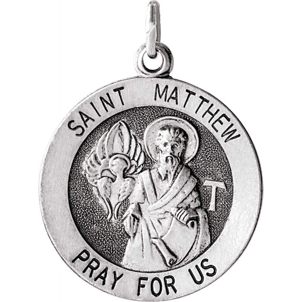 DIAMOND JEWELRY NY Religious Pendants, St. Matthew Medal Necklace Pendant